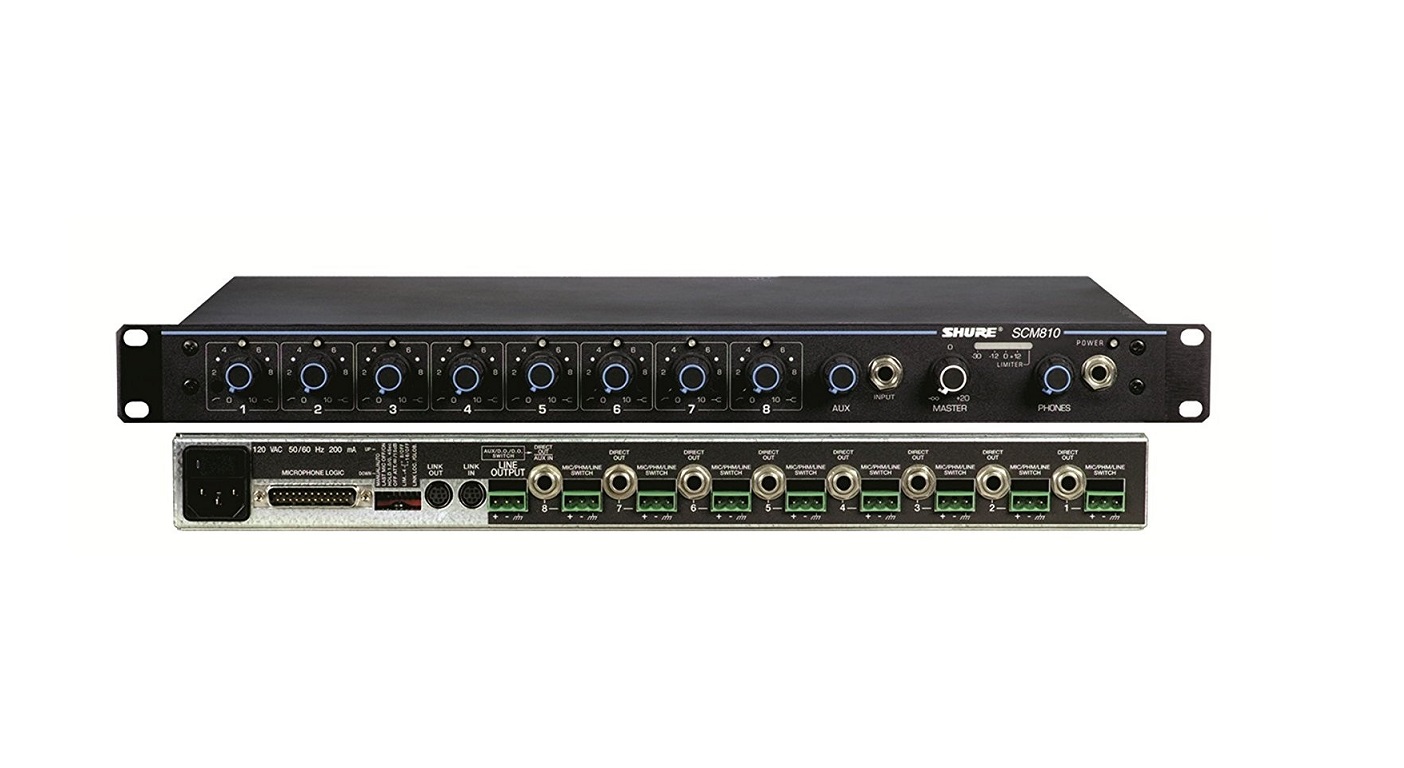 Shure Eight-Channel Automatic Microphone Mixer SCM810