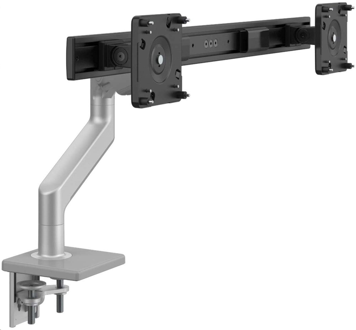 Humanscale M8.1 Monitor Arm With CrossBar Two-Piece Clamp Mount Base ...